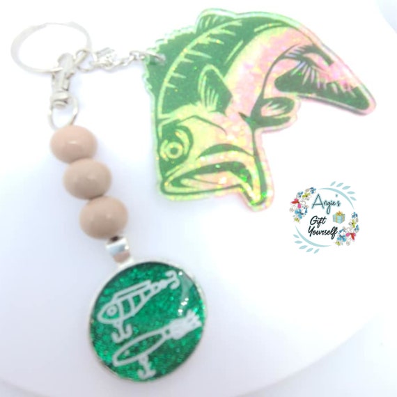 Fish Keychain Trout Keychain Fisherman Keychain Beaded | Etsy