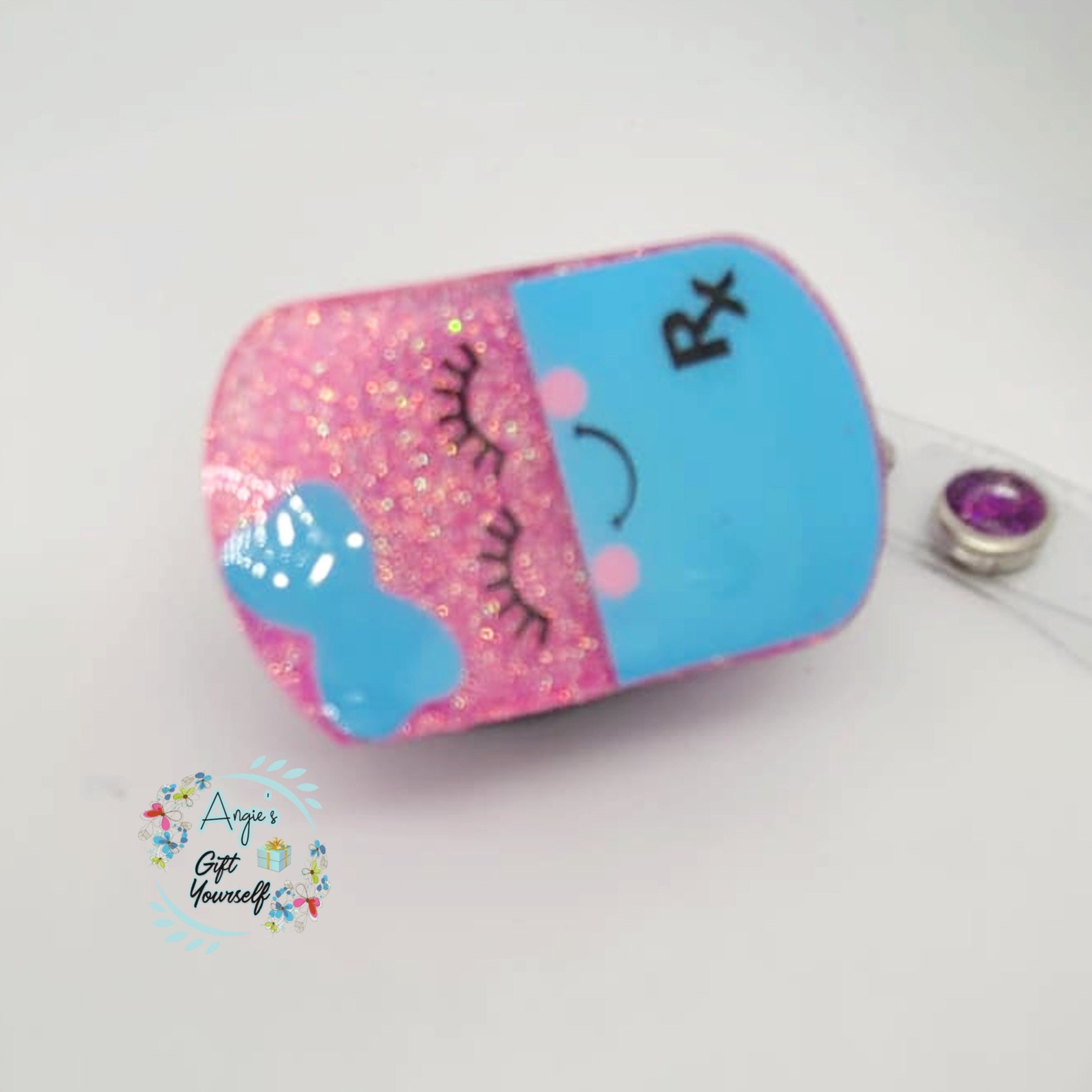 Happy Pill Badge Reel: Glitter Acrylic Pharmacy Tech Gift - Etsy