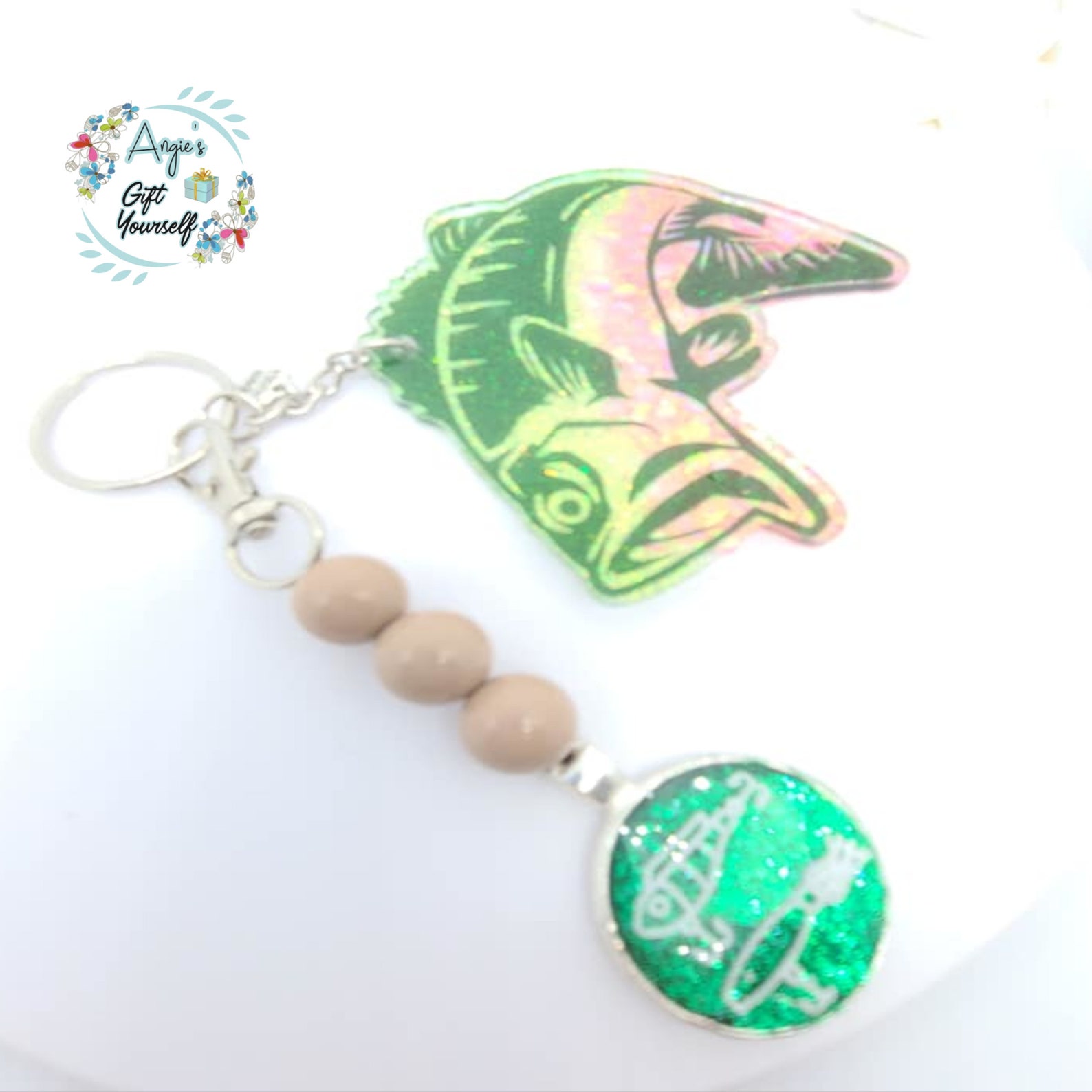 Fish Keychain Trout Keychain Fisherman Keychain Beaded - Etsy