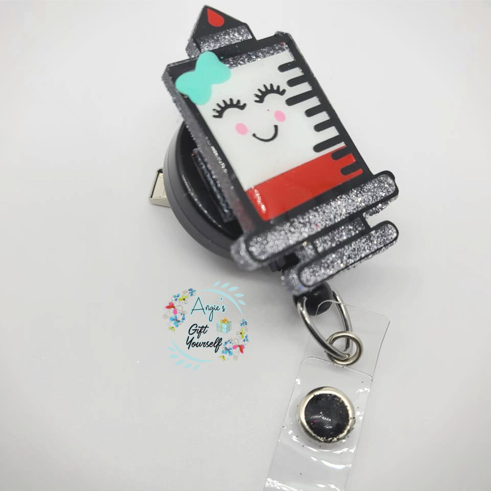 Syringe Badge Reel | Interchangeable Badge Reel | Blood Draw Badge Reel ...