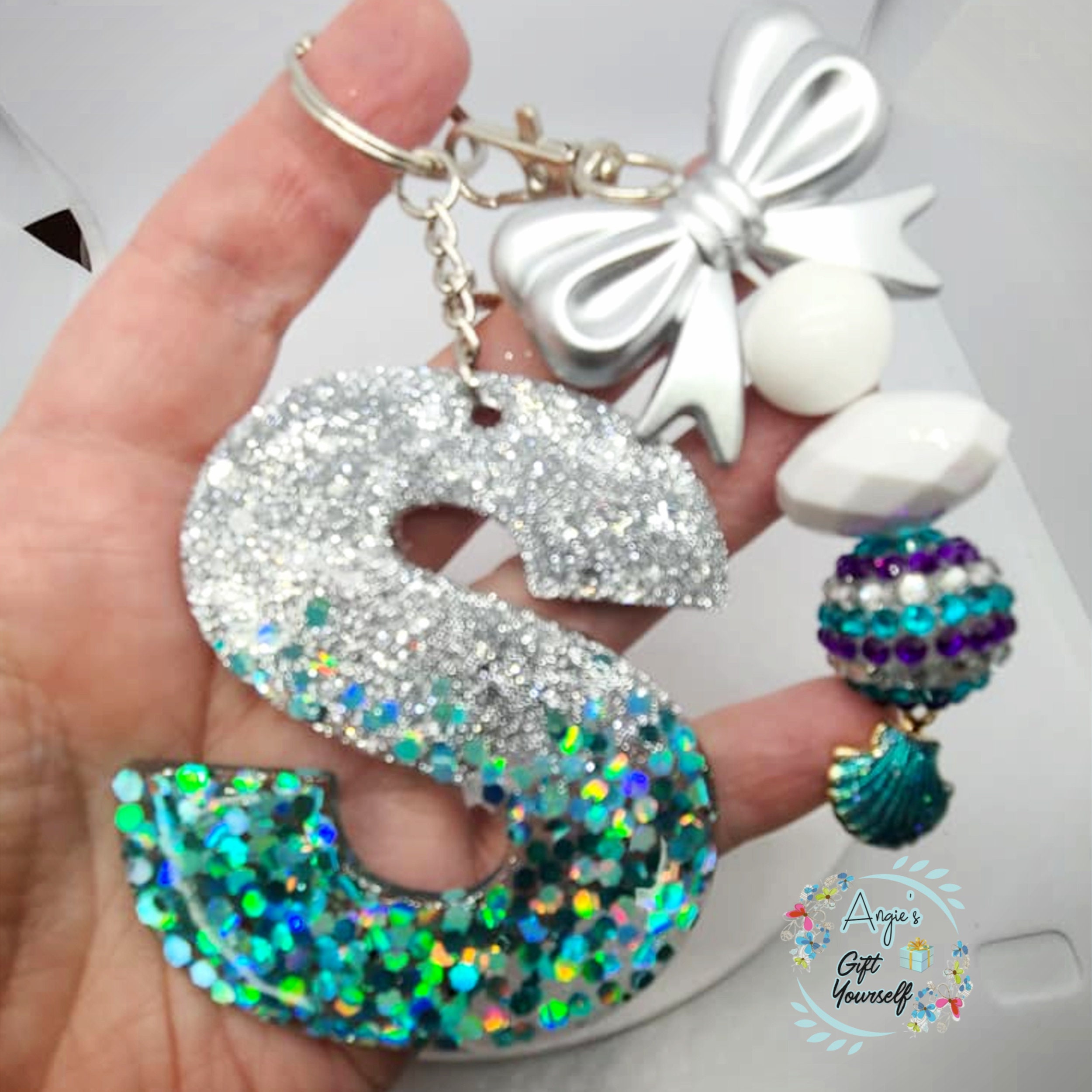 Letter S keychain Initial s Keychain beaded keychain S | Etsy