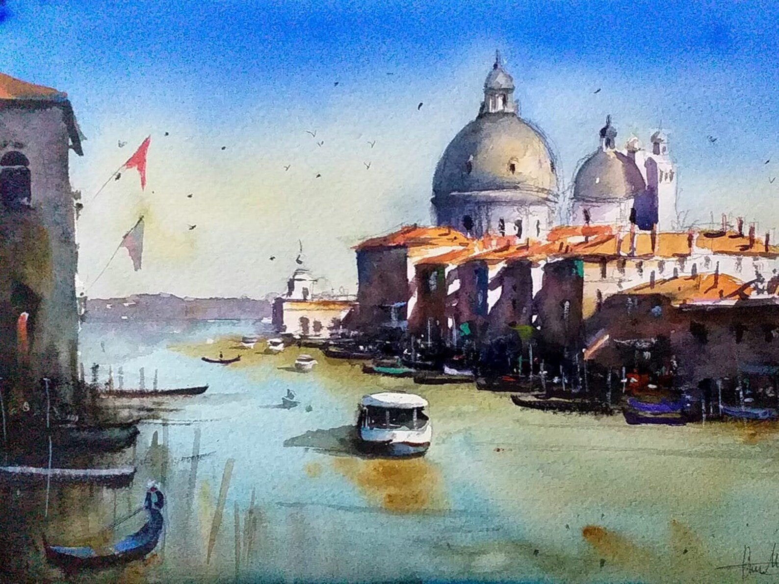 Pittura acquerello originale acquerello Venezia arte murale | Etsy
