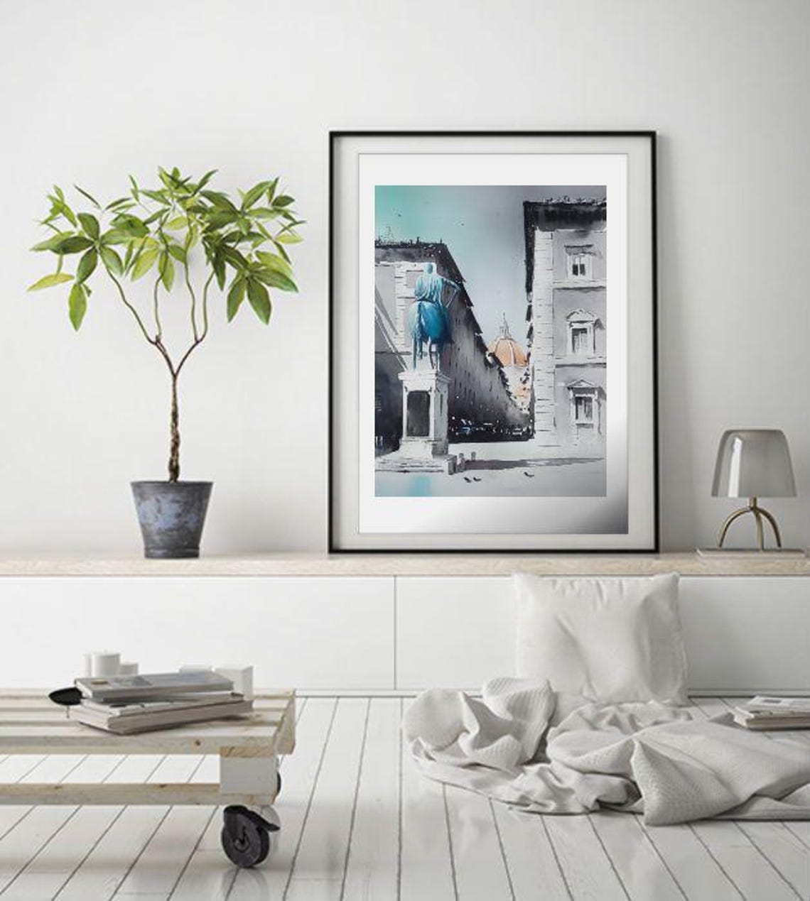 Watercolor Florence, Originial Watercolor Painting, Monument of ...