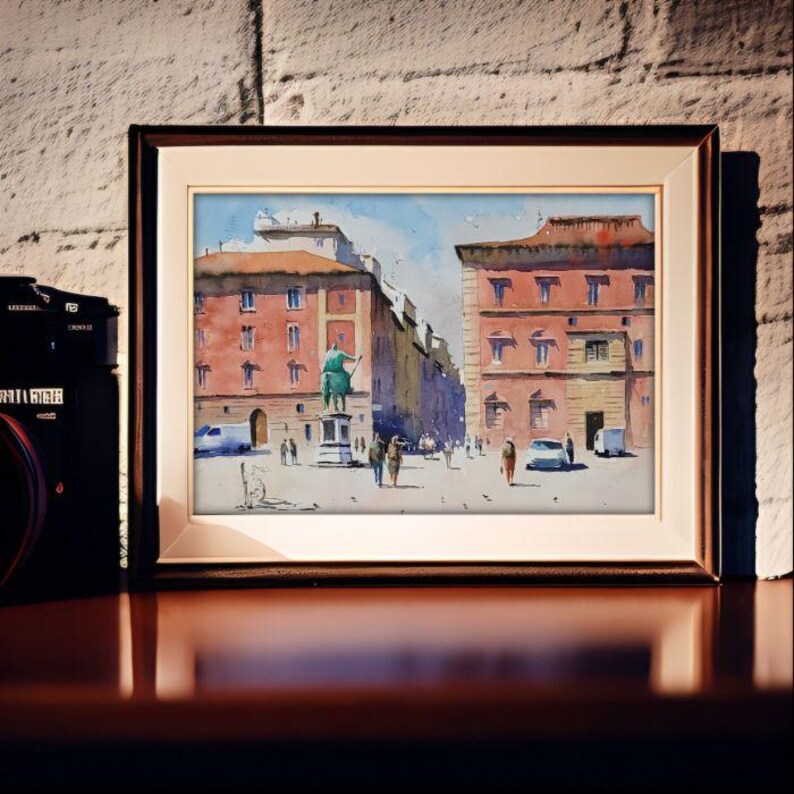 Watercolor Florence, Original Watercolor Painting, Monument of ...