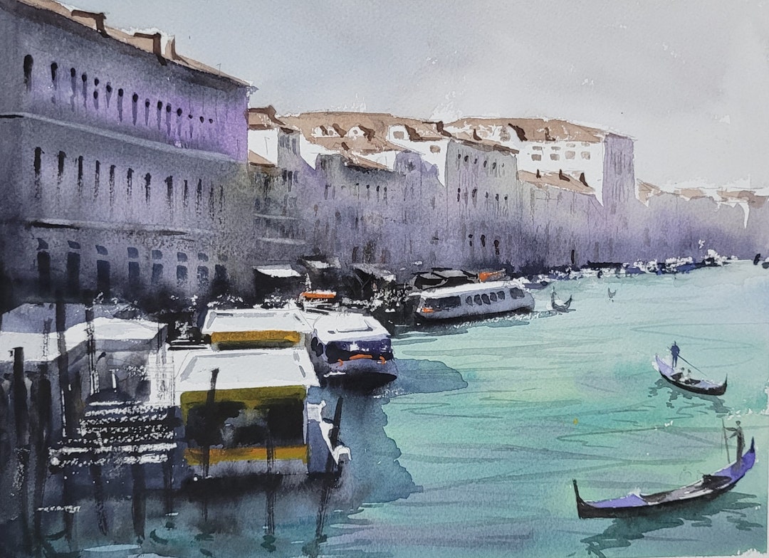 Watercolor Venice Original Watercolor Painting Grand Canal Painting ...