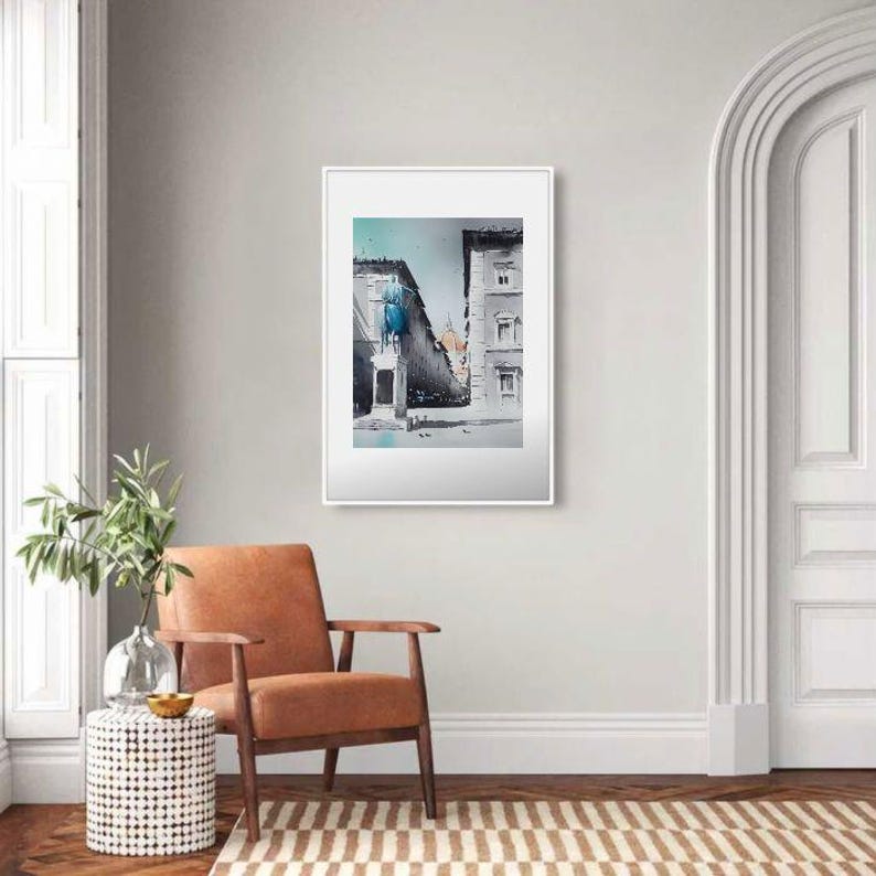 Watercolor Florence, Originial Watercolor Painting, Monument of ...