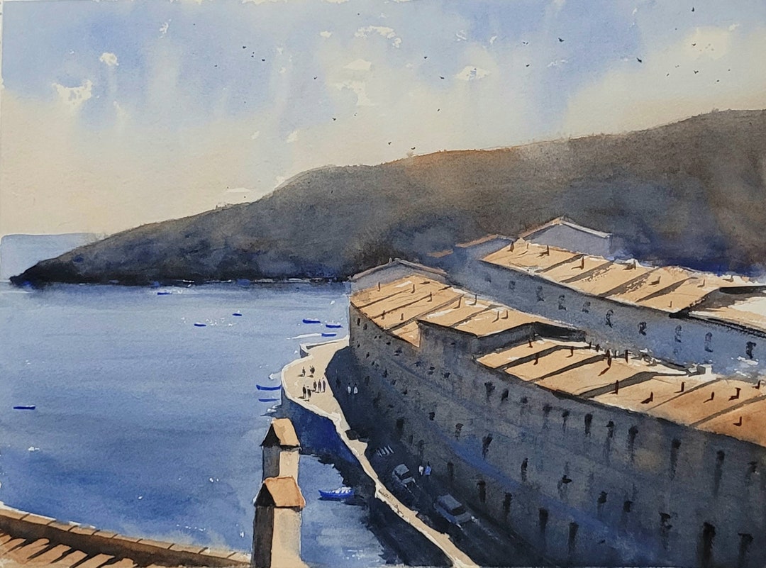 Cadaques Original Watercolor Painting Girona Landscapes Costa - Etsy