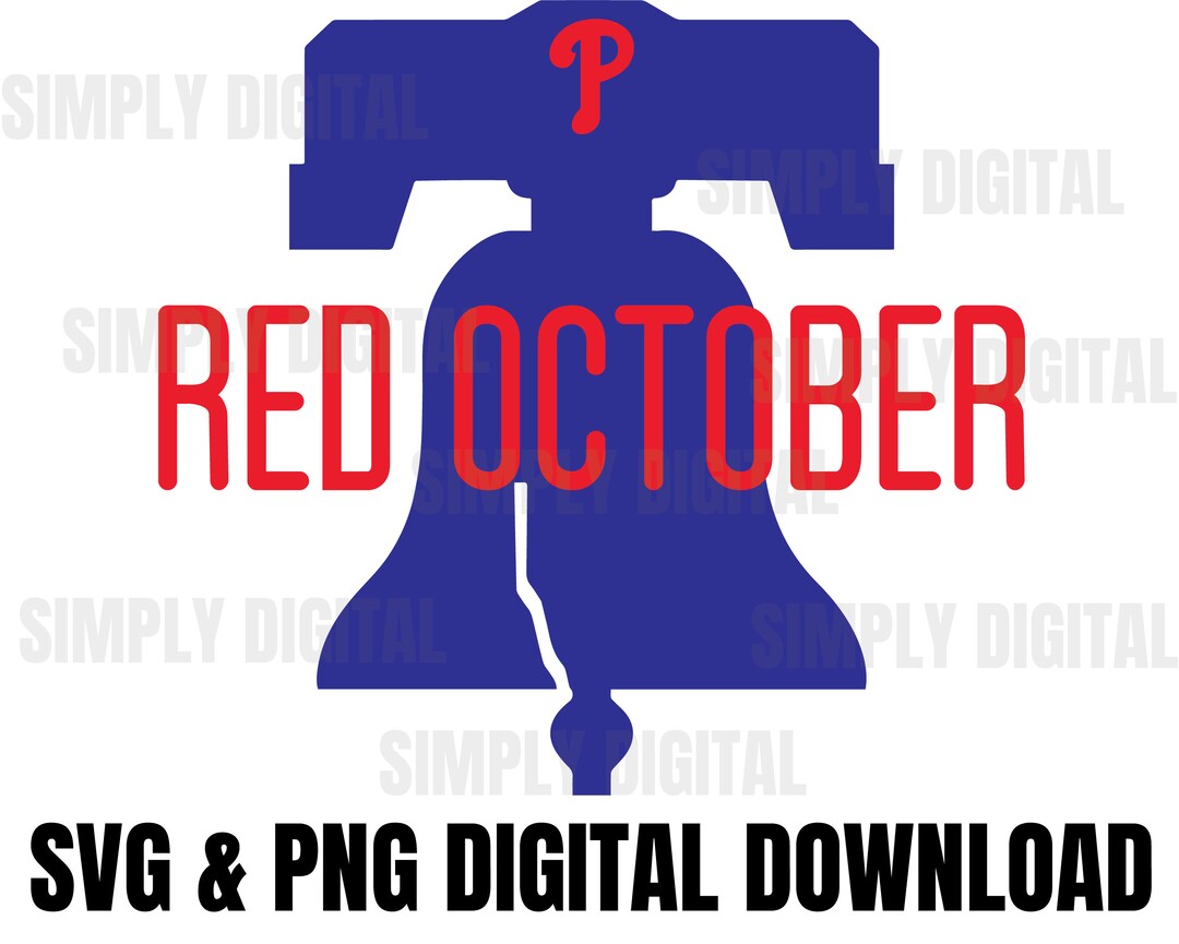 Red October Bell SVG PNG Digital Download, Philadelphia Baseball ...
