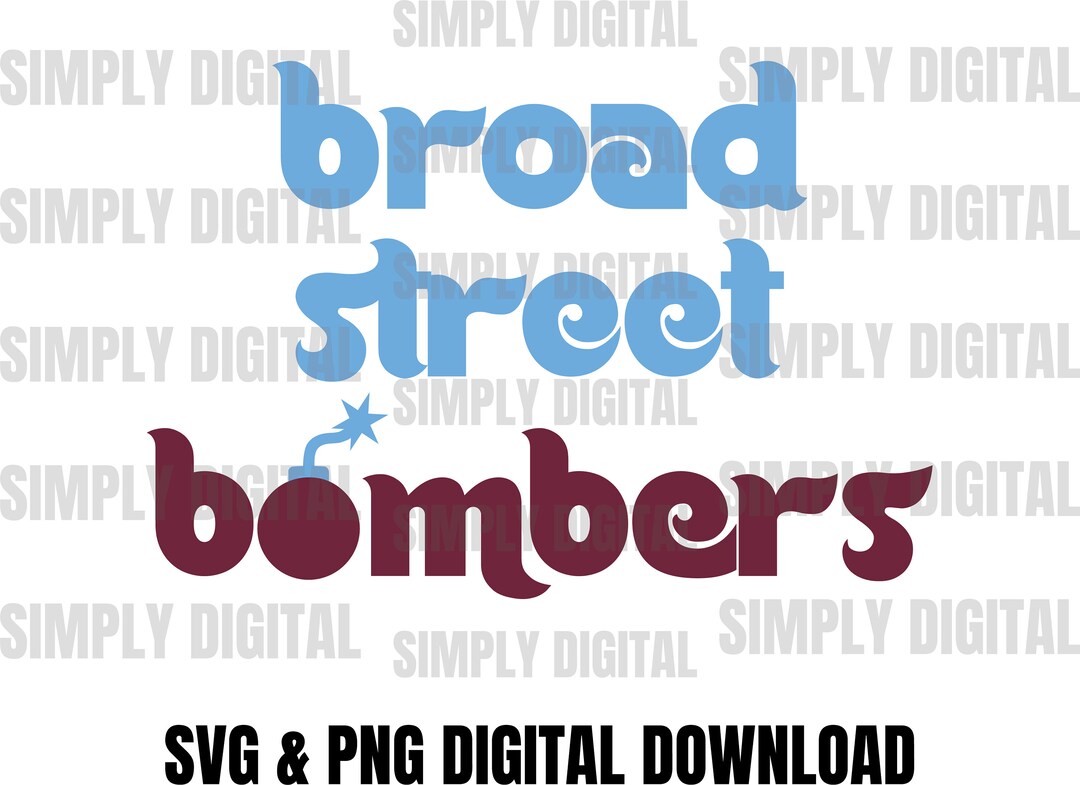 Broad Street Bombers SVG PNG Digital Download, Philadelphia Baseball ...