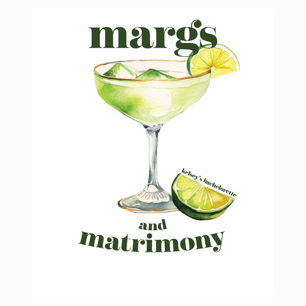 Margs and Matrimony Bachelorette Logo Template - Etsy