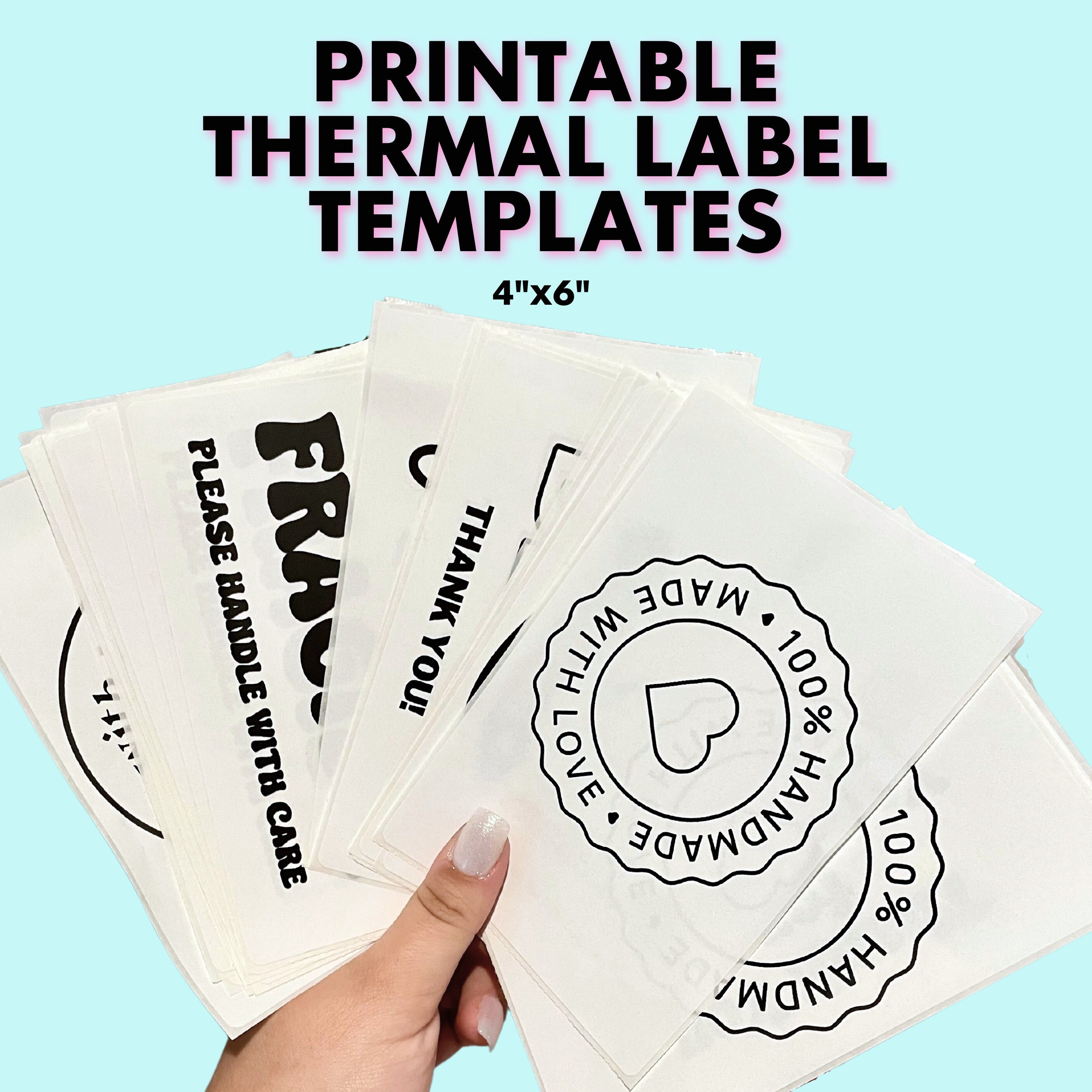 Thermal Label Shipping Templates Small Business Packaging 4x6 Printable ...