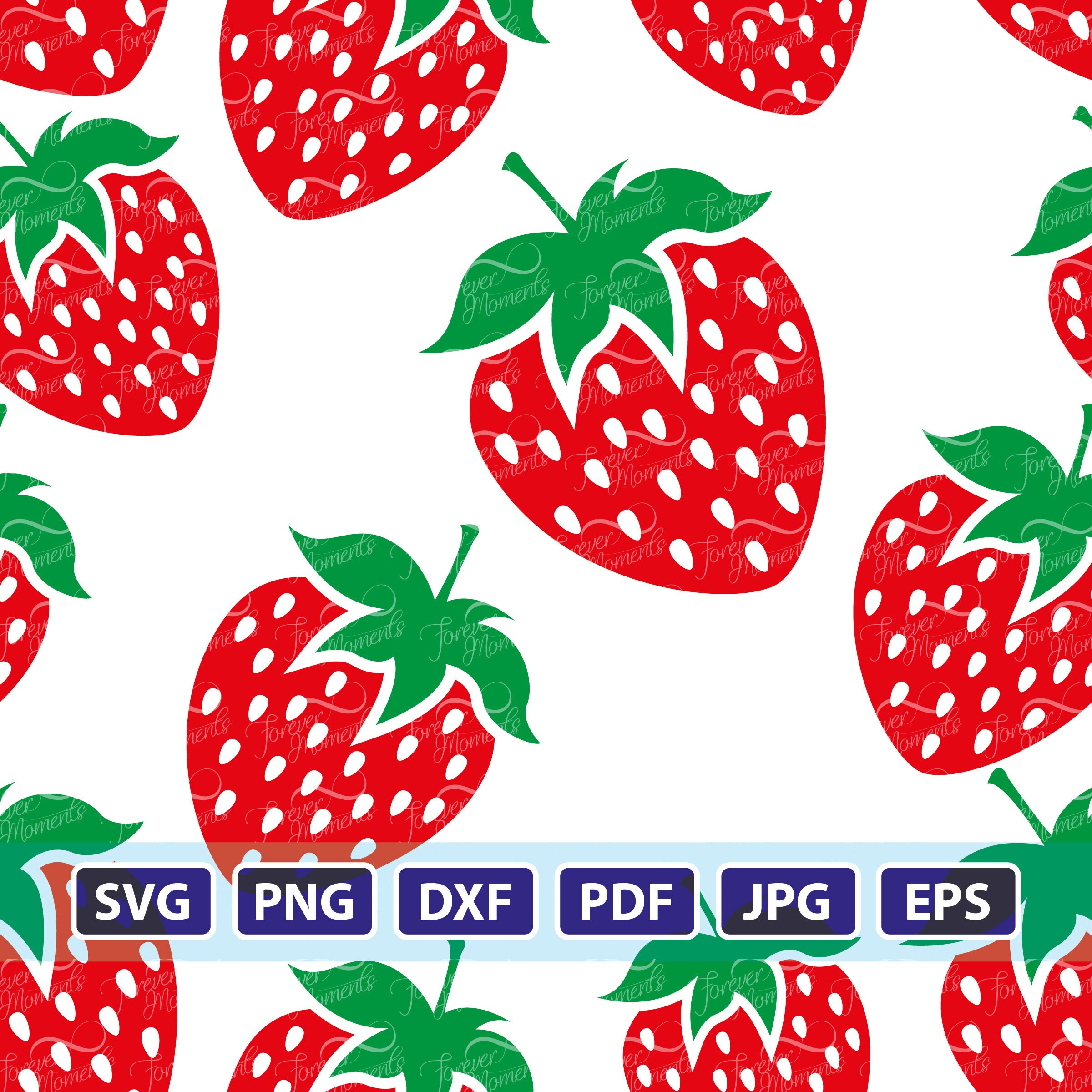 Modèle sans couture fruits Svg Kawaii fraise Svg mignon fraise Clipart ...