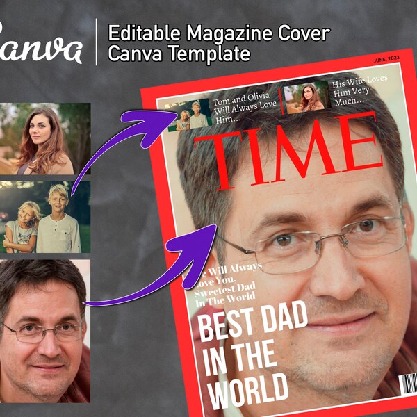 Funny Magazine Cover Template - Etsy