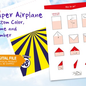 Custom Paper Plane Template Airplane Birthday Decorations Paper ...