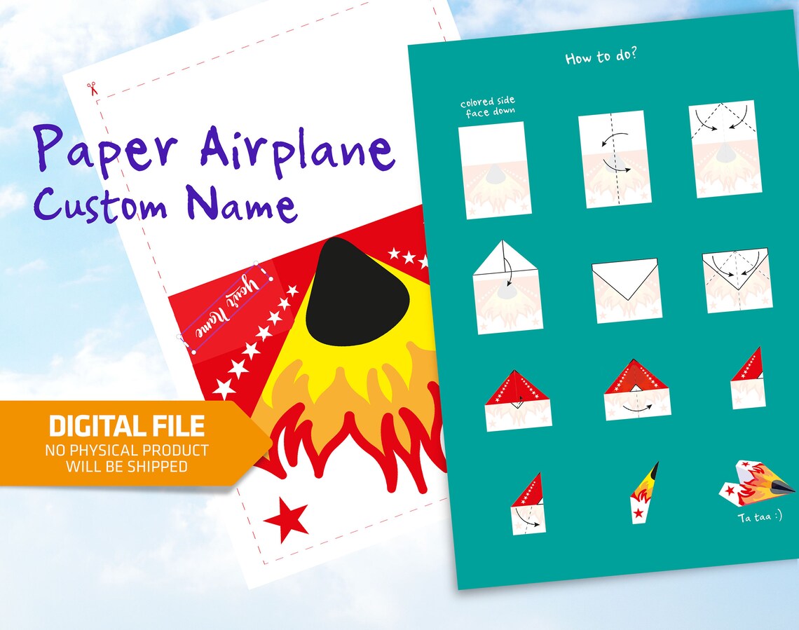 Paper Airplane Birthday Decorations Custom Paper Airplane Kit Editable ...