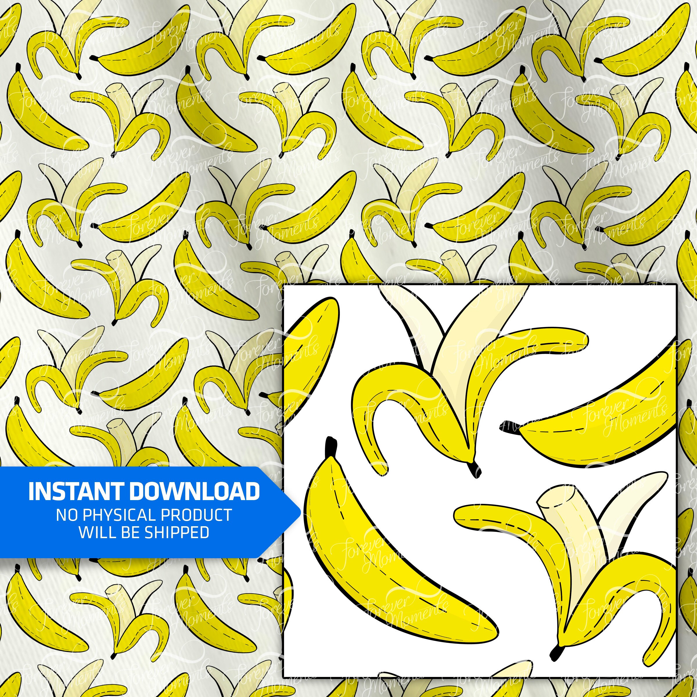 Banana Svg, Pdf, Png, Jpg, Eps - Banana Pattern, Banana Seamless ...