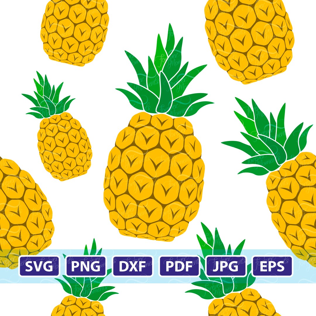 Pineapple Svg, Pdf, Png, Dxf, Jpg, Eps - Pineapple Pattern, Pineapple ...