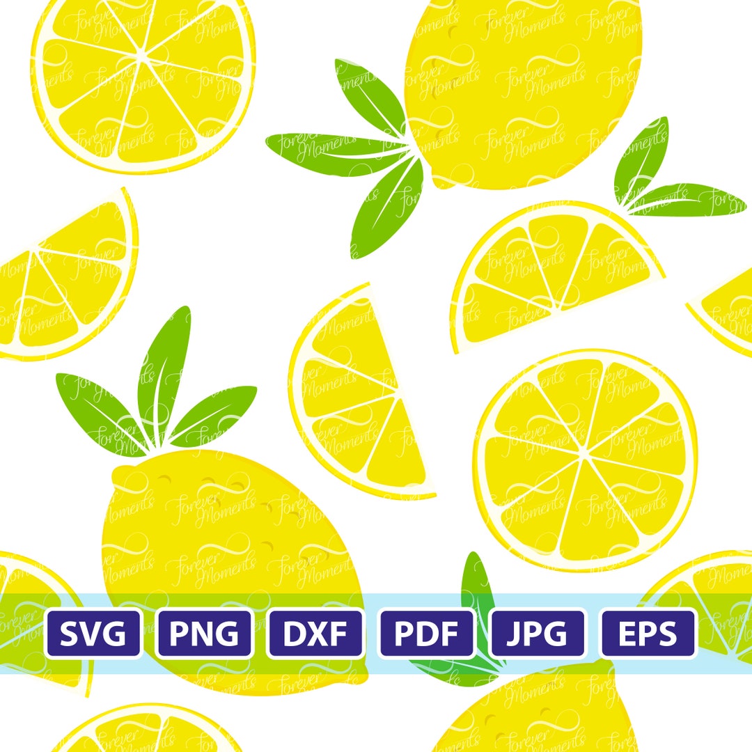 Lemon Svg, Pdf, Png, Dxf, Jpg, Eps - Lemon Pattern, Lemon Seamless ...