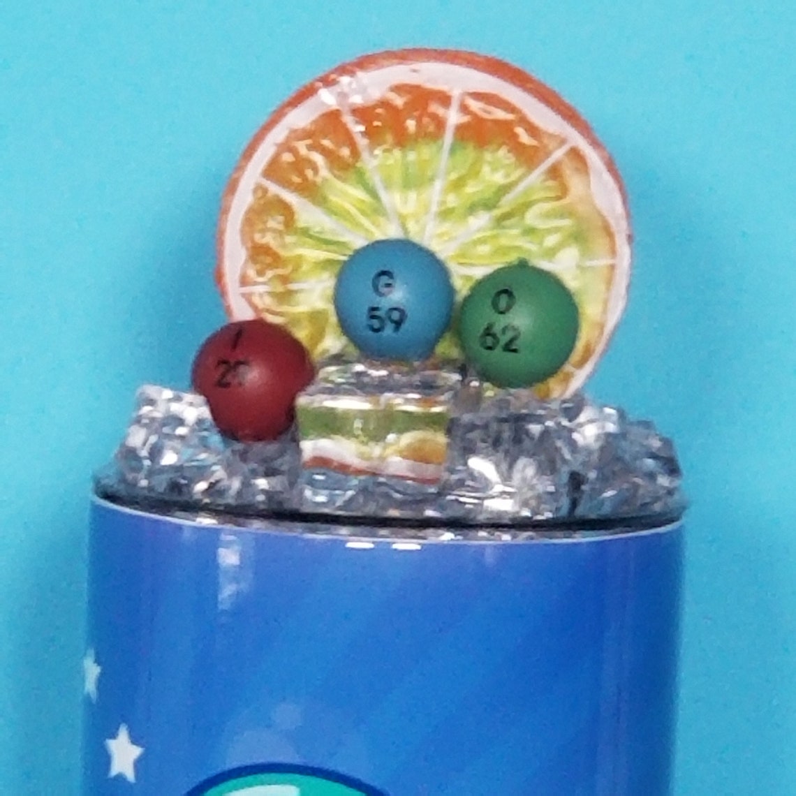 Decorated Bingo Skinny Tumbler, Bingo Tumbler With Acrylic Ice Cubes ...