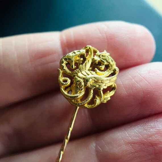 Dragon & Snake, Antique Tie Pin, Victorian Pin, Art … - Gem