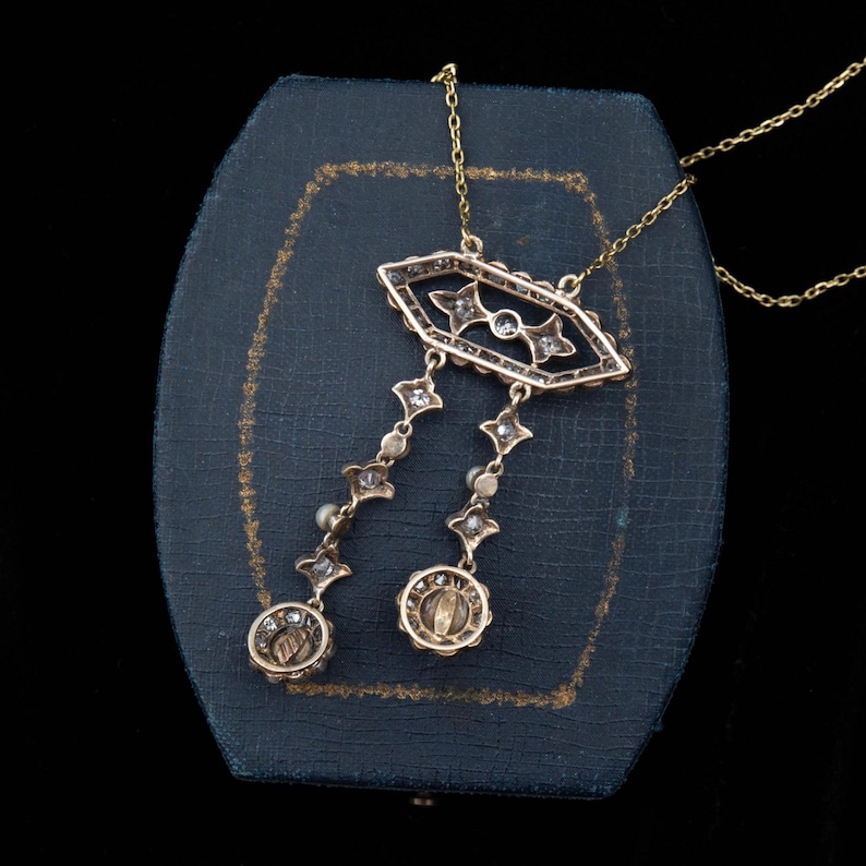 Victorian Negligee Pendant, Antique Diamond Pendant, Antique Necklace ...