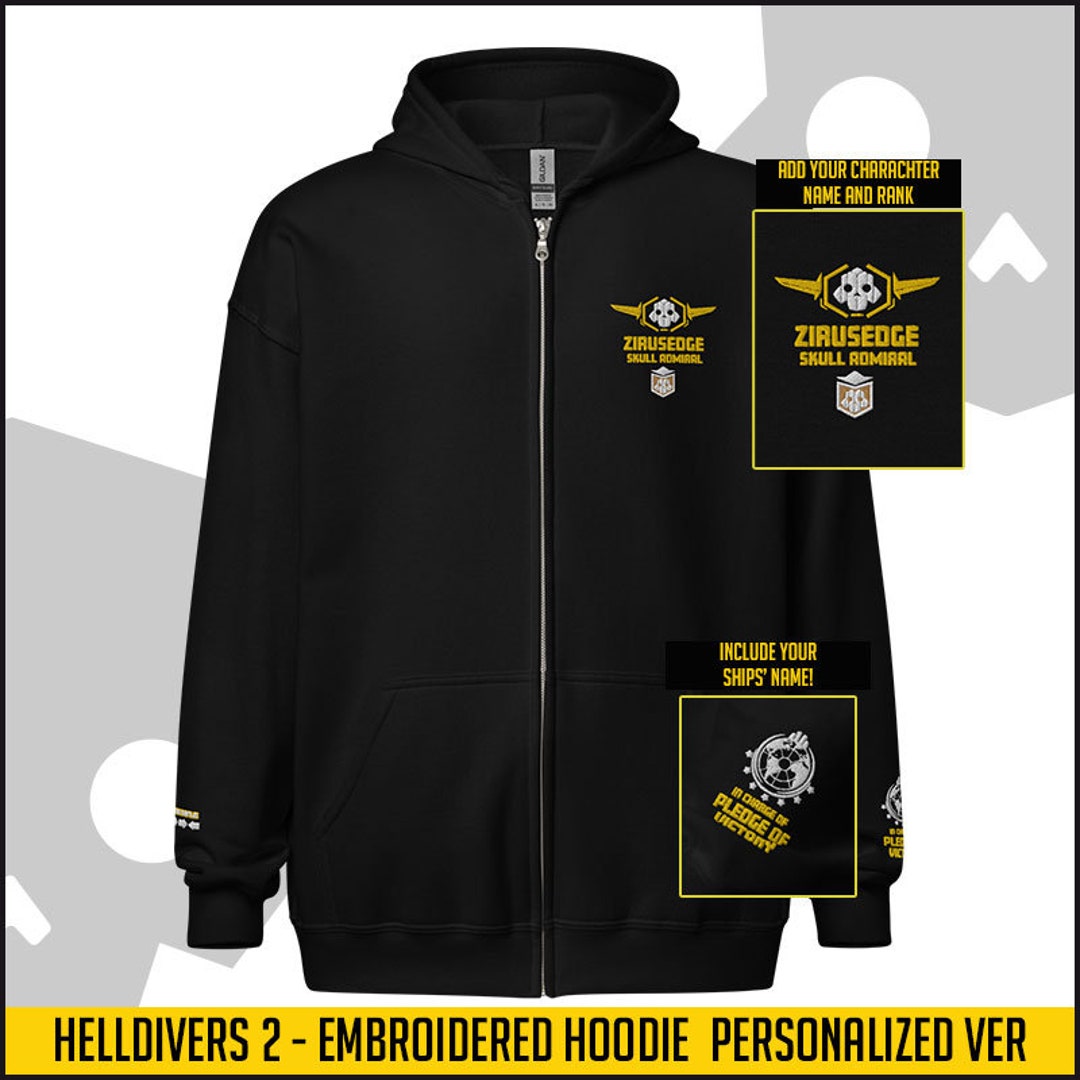 Helldivers 2 for Freedom Embroidered Customizable Ver. Hoodie - Etsy ...