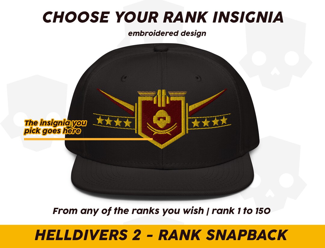 Helldivers 2 Choose You Rank Snapback Include All New Ranks. - Etsy UK