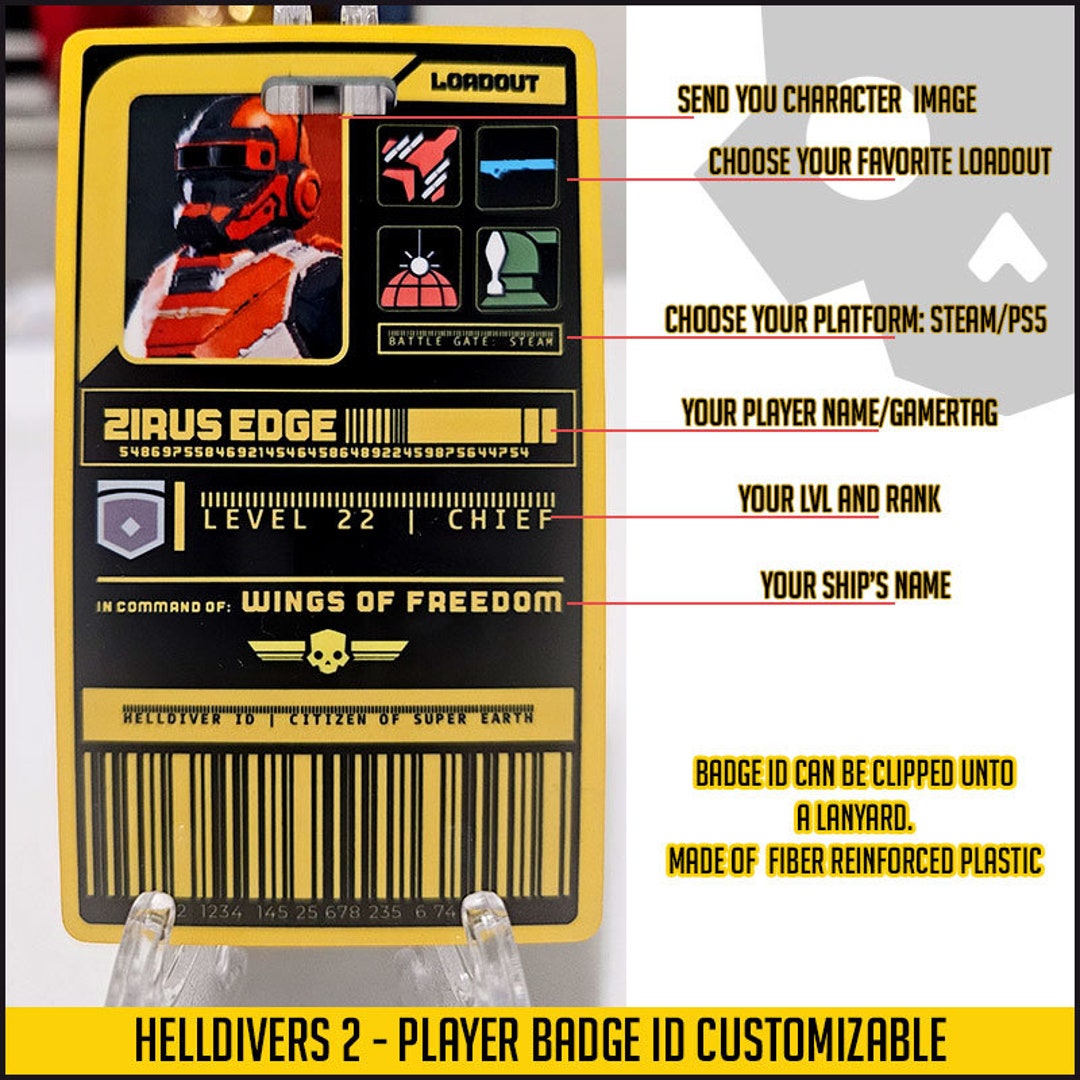 Helldivers 2 / Identificación personalizada de Super Tierra - Etsy México