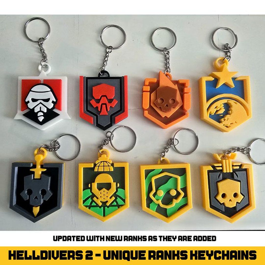 Helldivers 2 Unique Ranks Keychains - 3D Printed - Etsy Canada