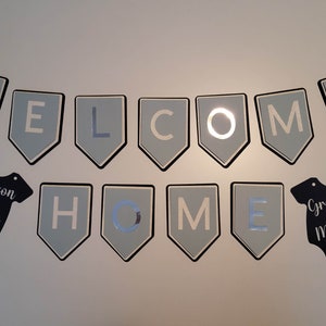 Welcome Home Baby Boy Banner - Custom Onesie With Name - Choose Colors ...