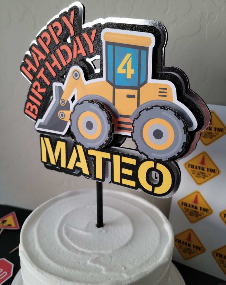Construction Birthday Theme Bulldozer Design Party Cake - Etsy