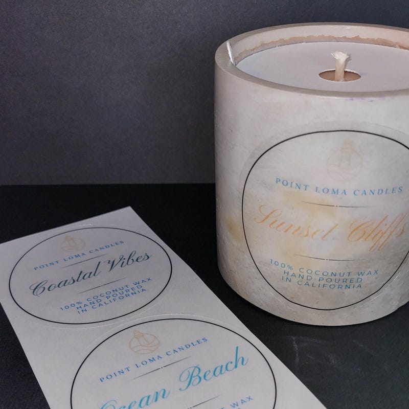 Round Candle Label - Etsy