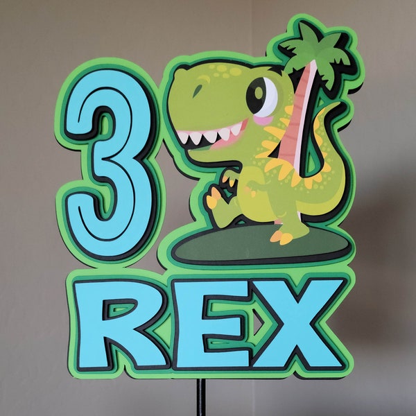 3 Rex Cake Topper - Etsy