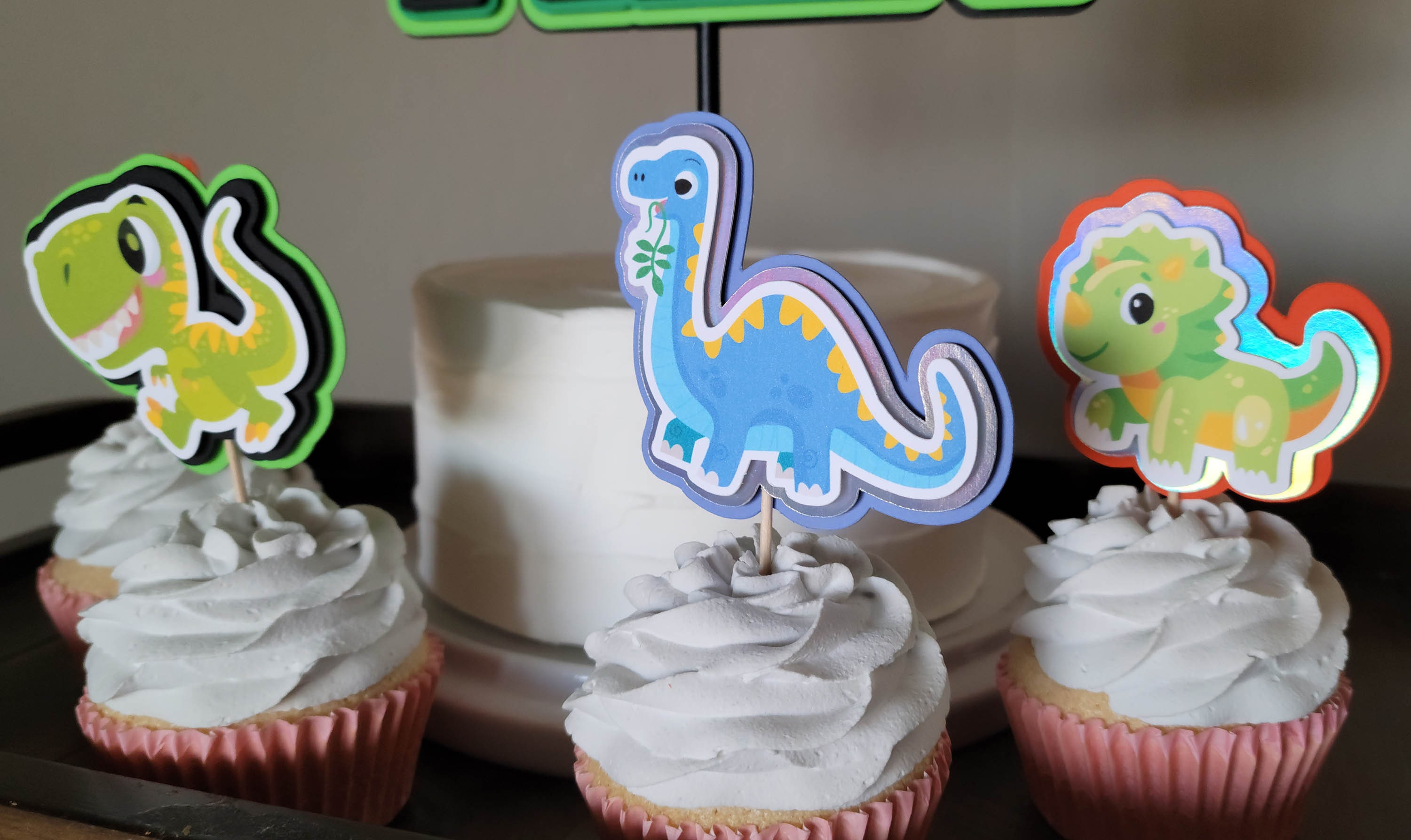 3 REX Custom Birthday Cake Topper - Dinosaur Birthday Theme - 3 Year ...