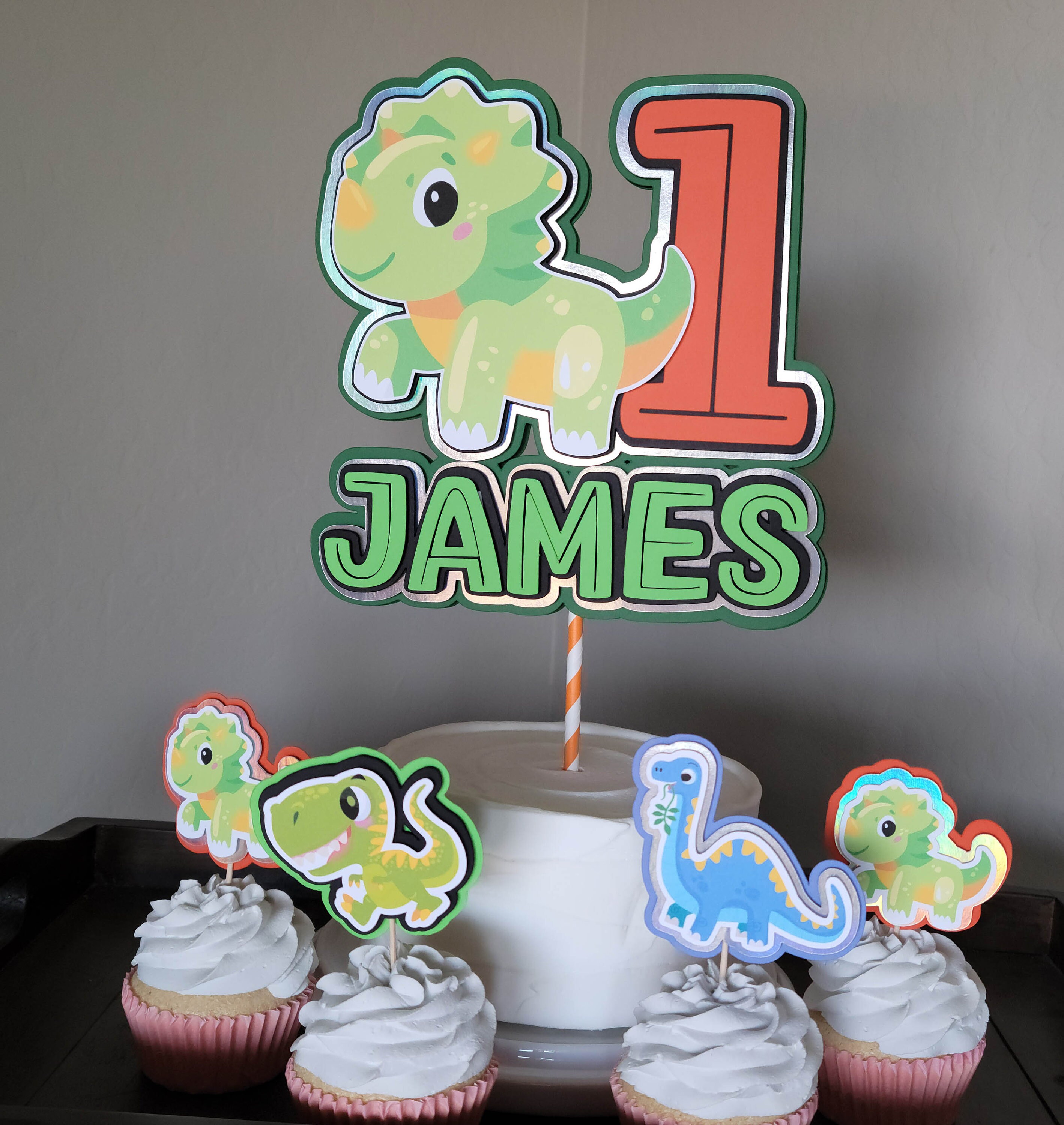 Triceratops Birthday Cake Topper 3D Dino Birthday Theme - Etsy