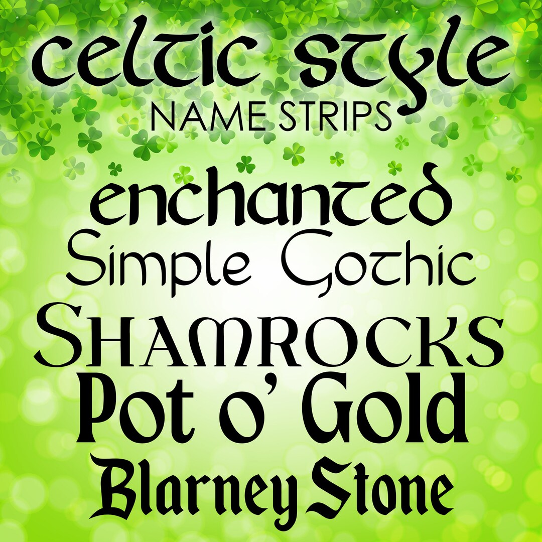 Custom Celtic Irish Name Strips Personalized Vinyl Decals for Tumblers ...
