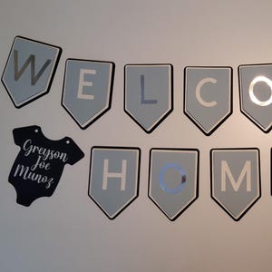 Welcome Home Baby Boy Banner - Custom Onesie With Name - Choose Colors ...