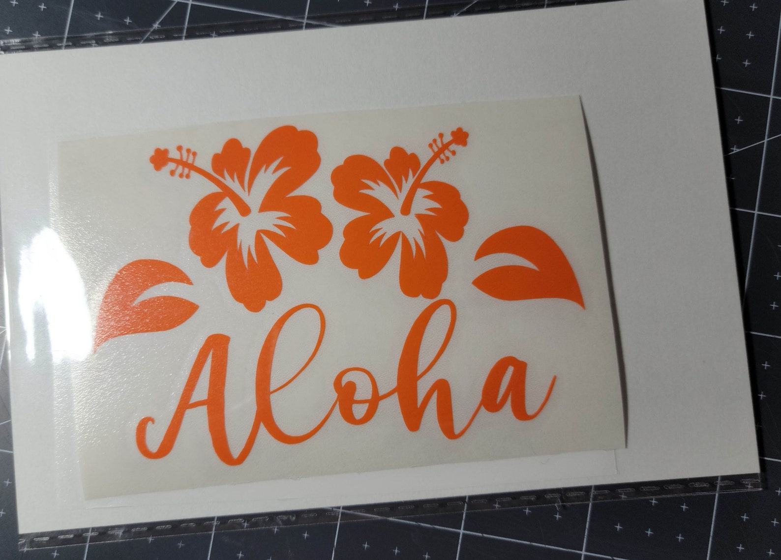 Aloha Vinyl Decal With Hibiscus Flowers and Leaves Many - Etsy