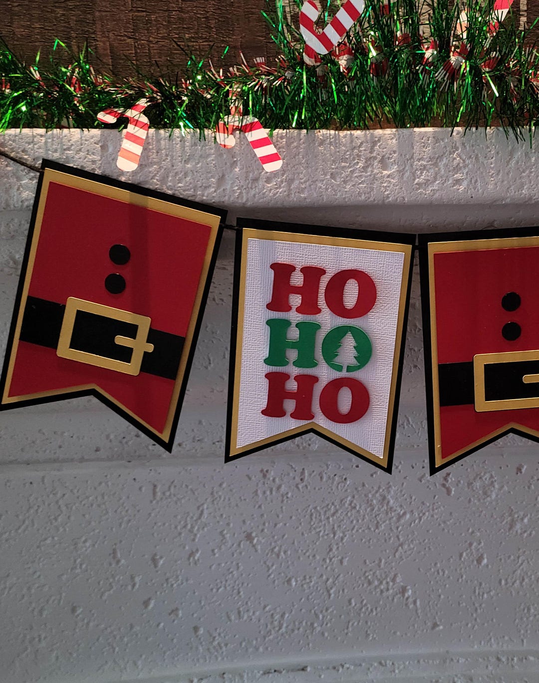 Cute Christmas "ho Ho Ho" Banner - Red Santa Coat Design, Festive ...