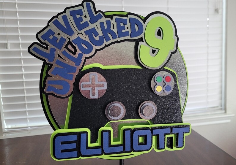 Gamer Unlocked Level Cake Topper - Personalize With a Name and Age ...