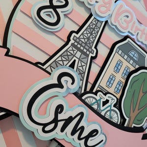 Paris Cake Topper Classic French Cake Topper | Personalized Eiffel ...