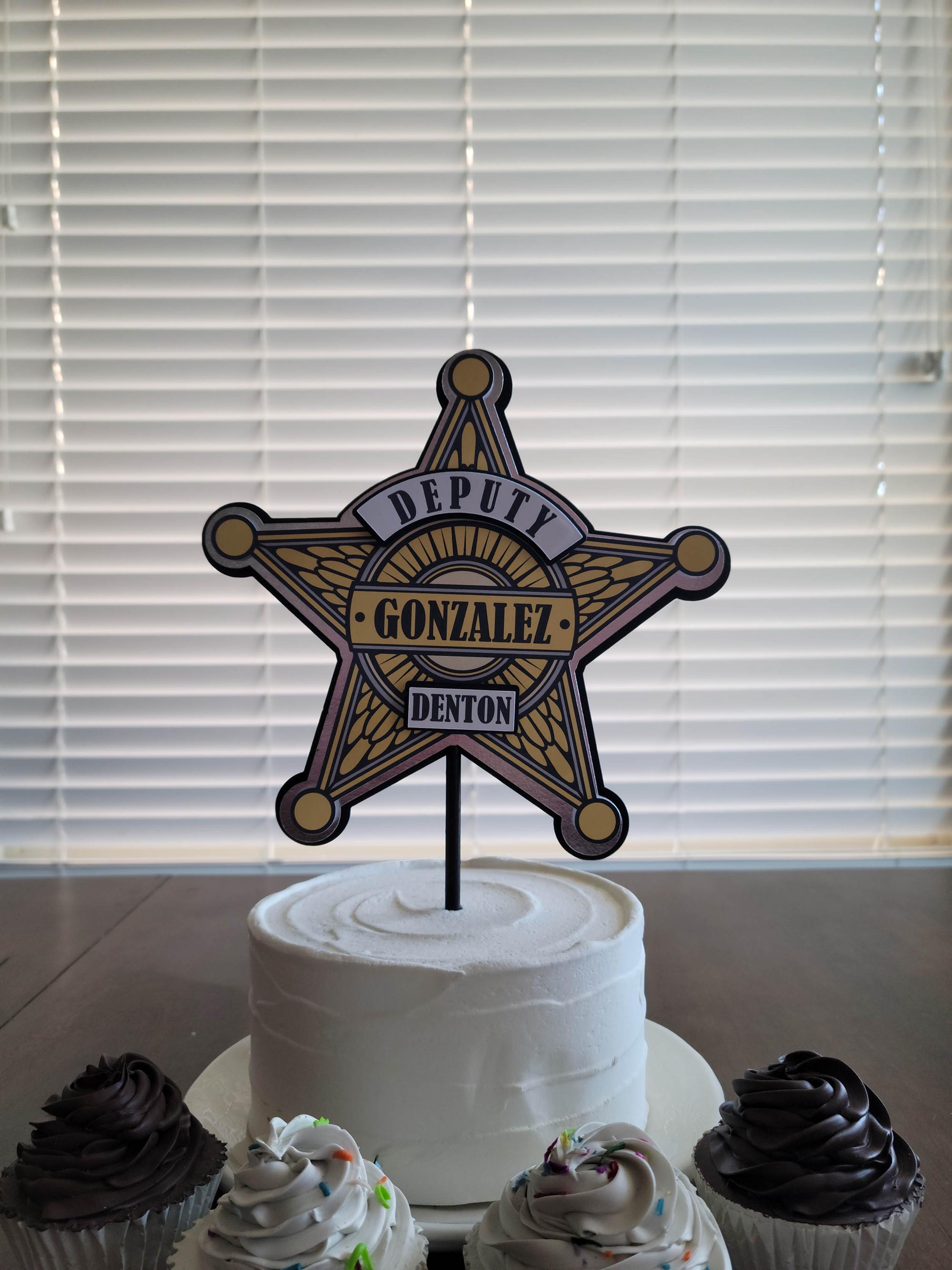 Police Badge Cake Topper - Custom Law Enforcement Theme Birthday ...