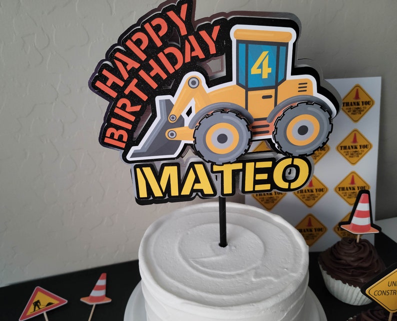 Construction Birthday Theme Bulldozer Design Party Cake - Etsy