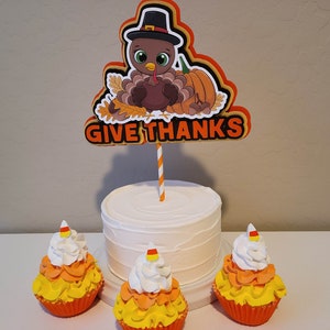 Turkey Cake Topper - Thanksgiving Holiday Decor - Friendsgiving Cake ...