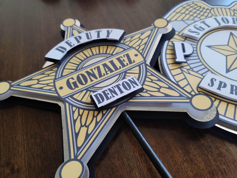 Police Badge Cake Topper - Custom Law Enforcement Theme Birthday ...