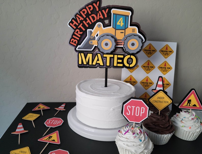 Construction Birthday Theme Bulldozer Design Party Cake - Etsy