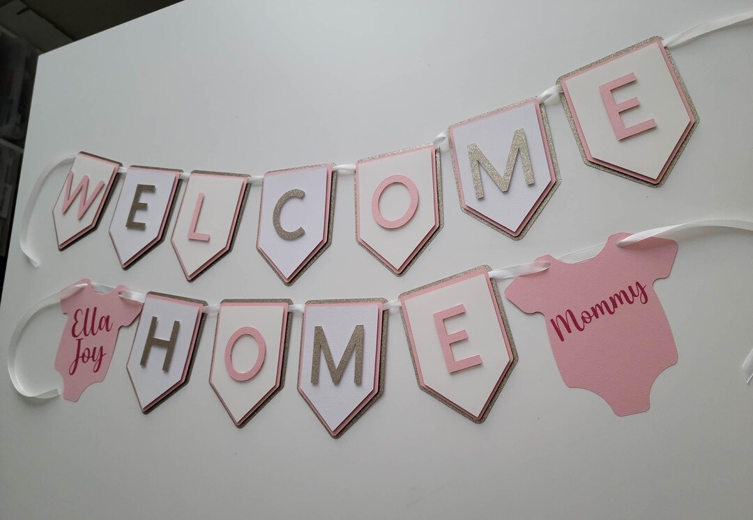 Welcome Home Baby Girl Banner - Custom Onesie With Name - Choose Colors ...