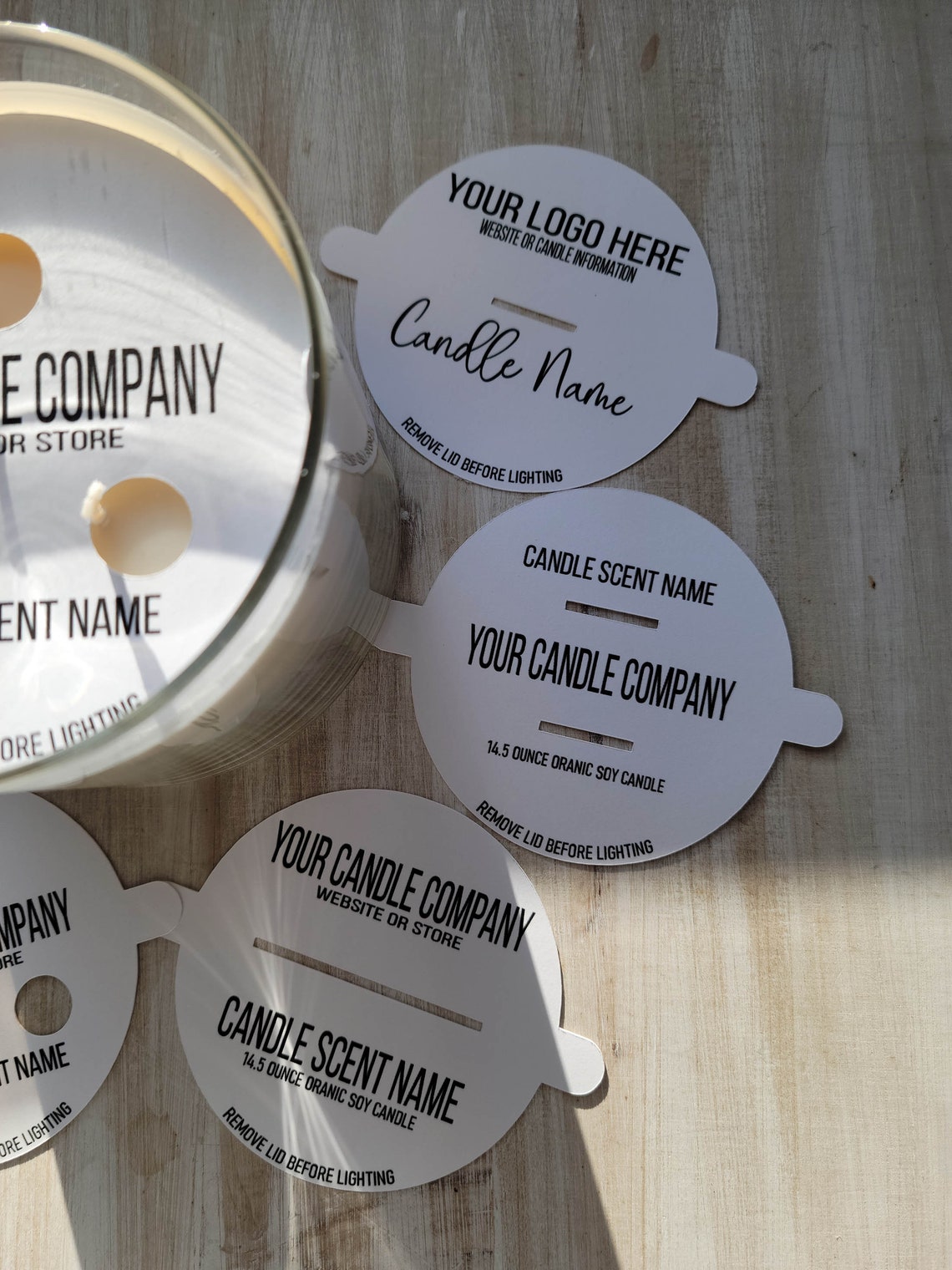 Select-a-Size Custom Candle Dust Covers Standard and Wood | Etsy