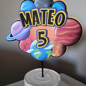 Custom Solar System Cake Topper - Space Cake Topper, Planets Birthday ...