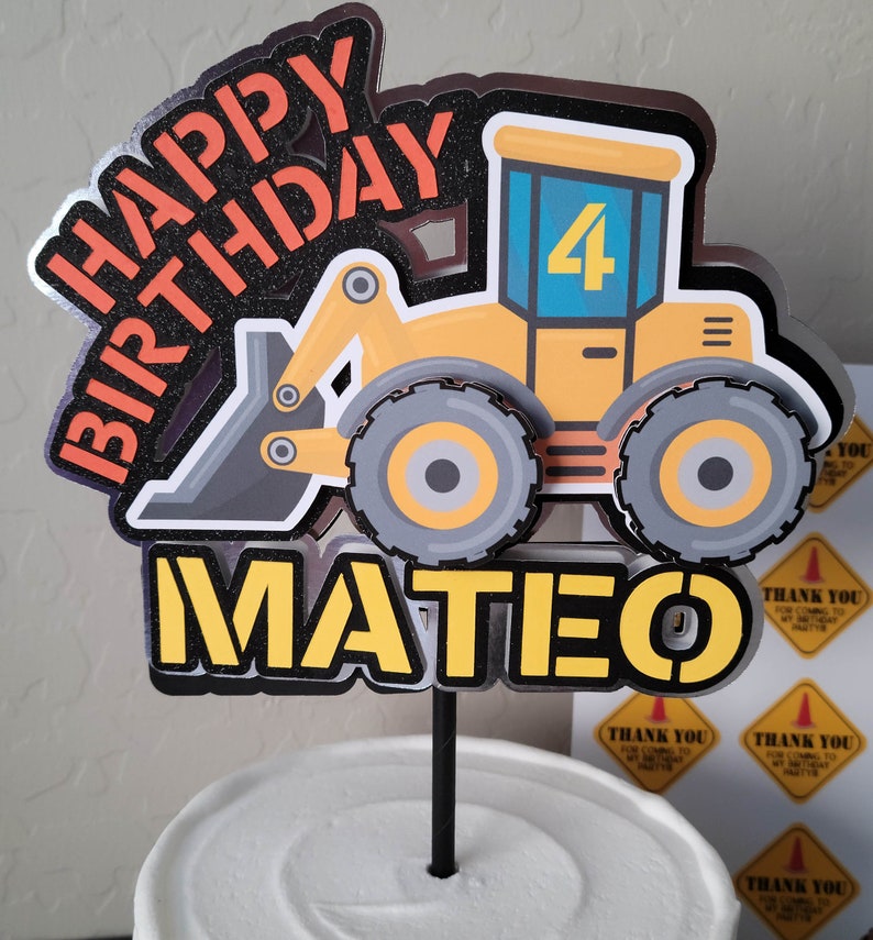 Construction Birthday Theme Bulldozer Design Party Cake - Etsy
